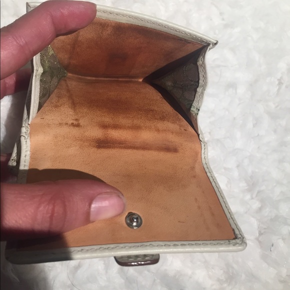 Coach | Bags | Coach Mini Wallet White Leather | Poshmark